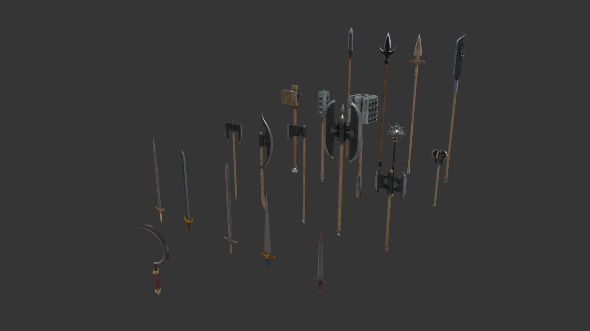 Melee Weapon Pack - Buy Royalty Free 3D model by LucasPresoto [8d61679 ...