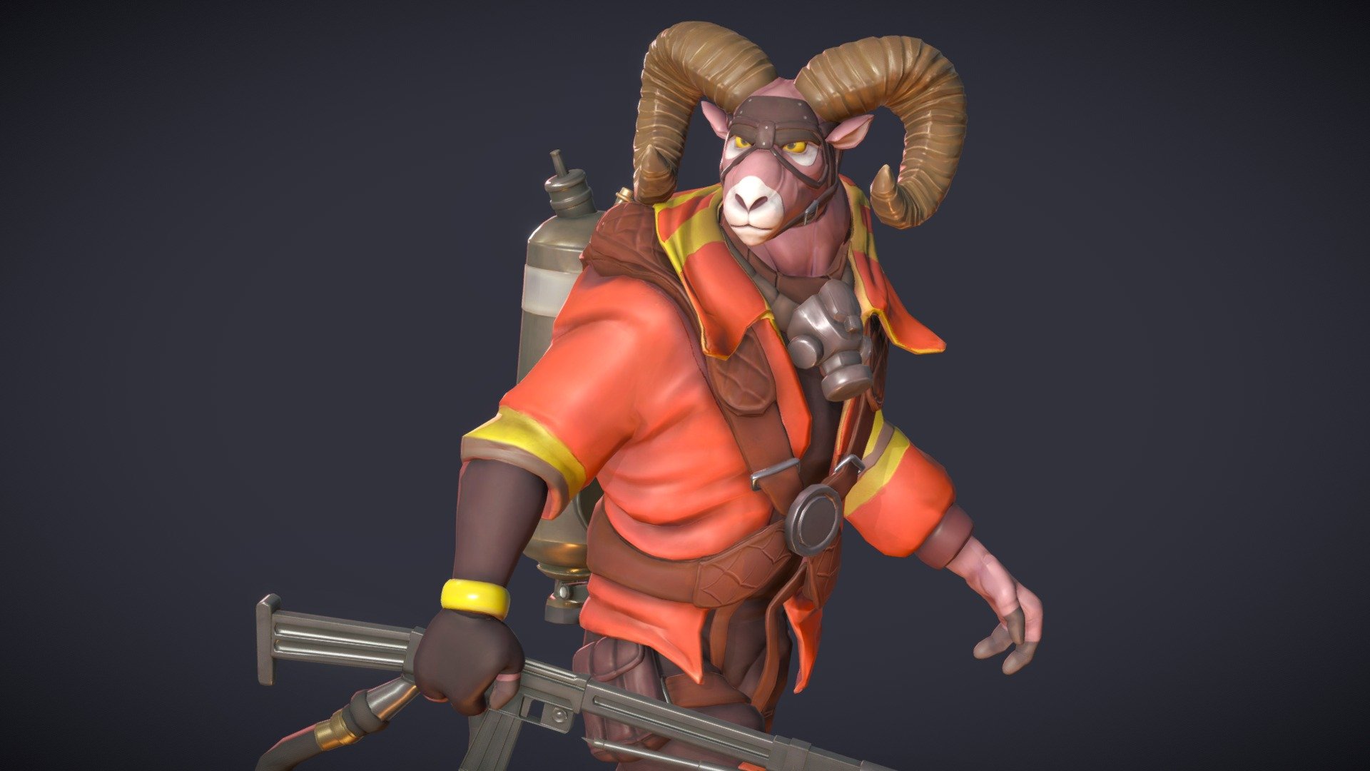 Pyro Ram - Stylized Character Sculpt - 3D model by Hoang Vu Dinh ...