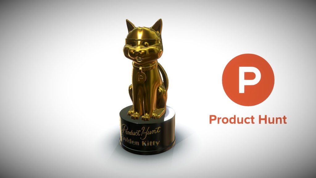 Golden Kitty - Download Free 3D model by ProductHunt [8d6b67c] - Sketchfab
