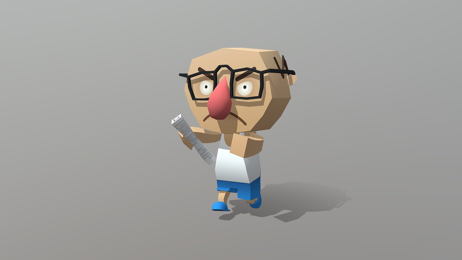Cartoon angry man chasing animation - 3D model by unc1e [8d6b8fd ...