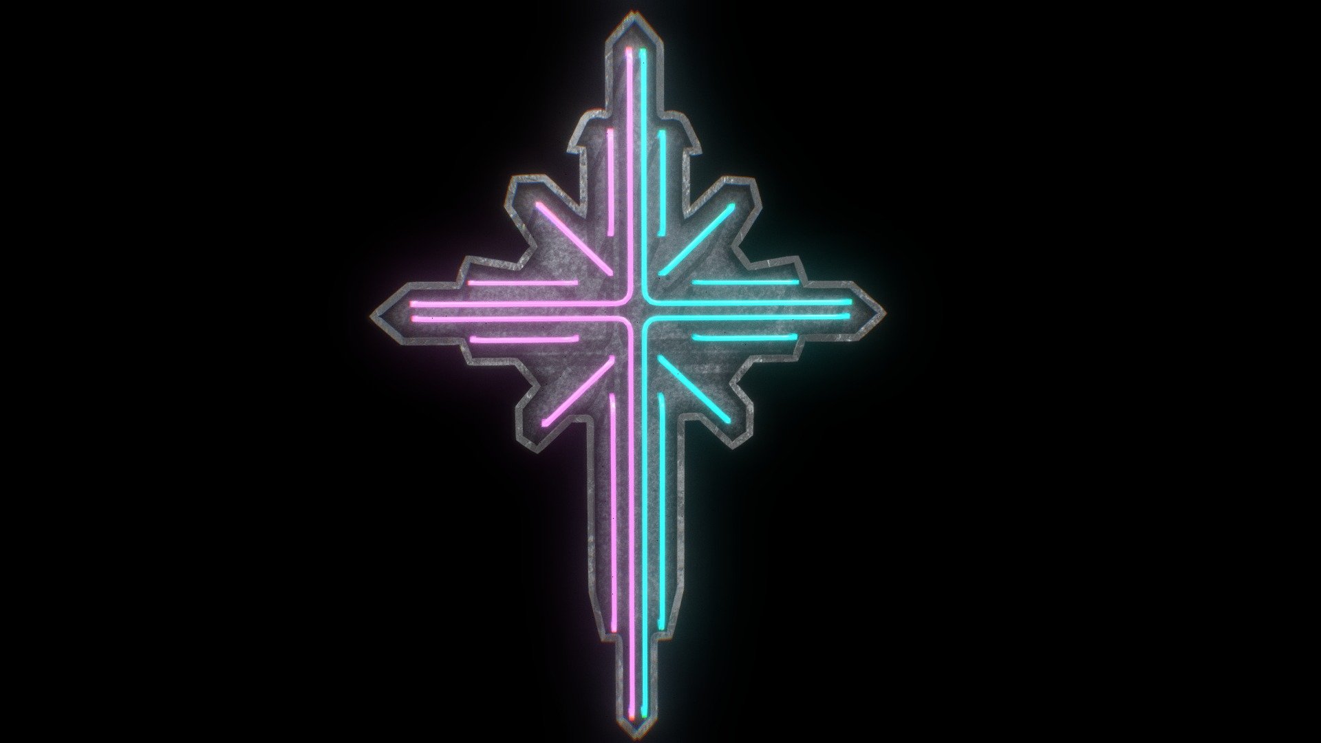 Neon Cross - Buy Royalty Free 3D model by USERVIBE (@us3rvib3) [8d70dd7 ...