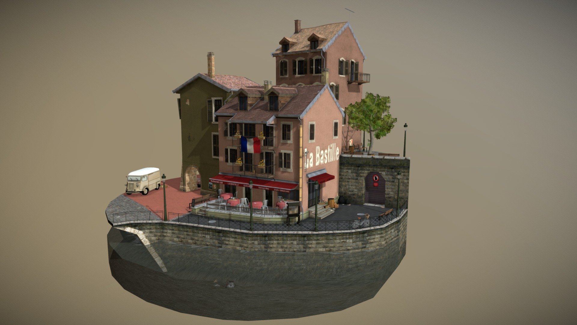 Cityscene Annecy - 3D model by Viktor.Kerkhof [8d747df] - Sketchfab