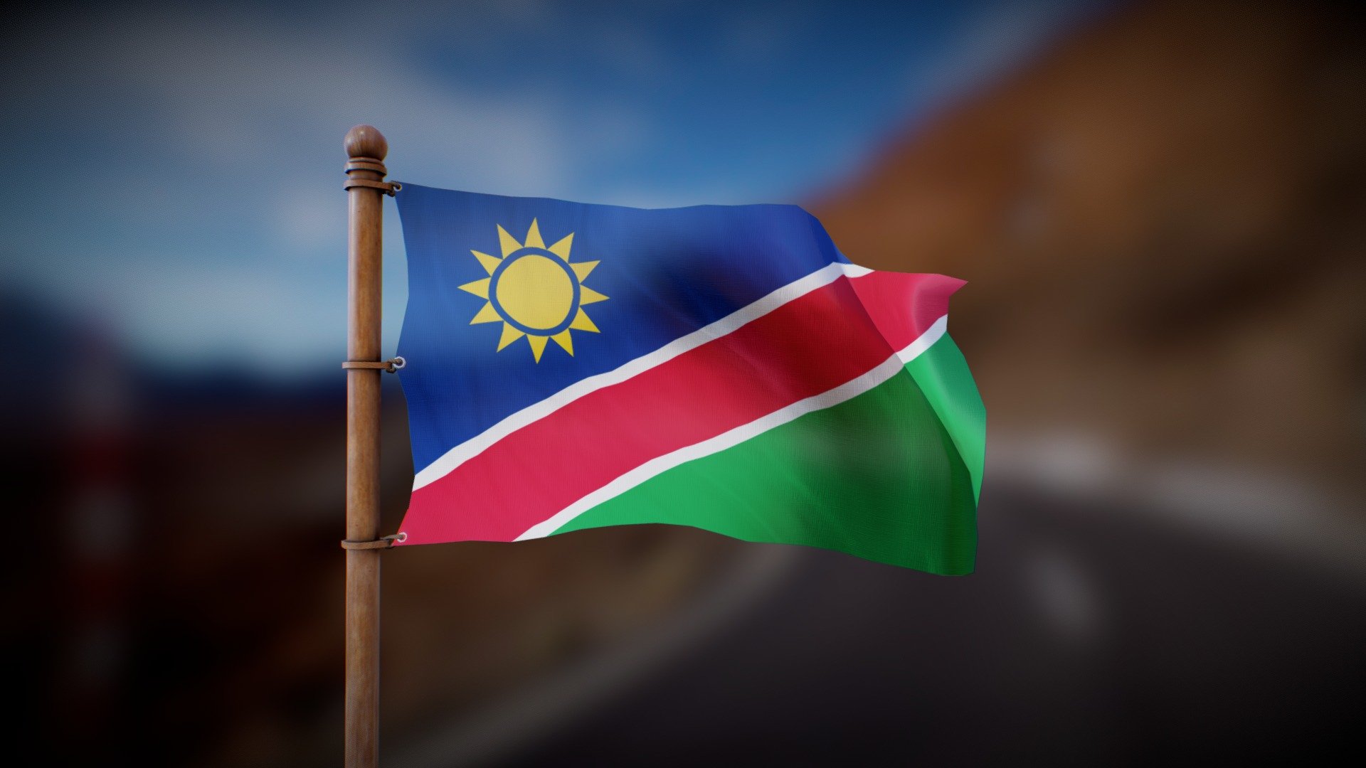 Flag of Namibia - Wind Animated loop - Buy Royalty Free 3D model by ...
