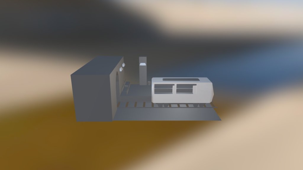 low poly Train station - 3D model by Illustrador [8d7898d] - Sketchfab