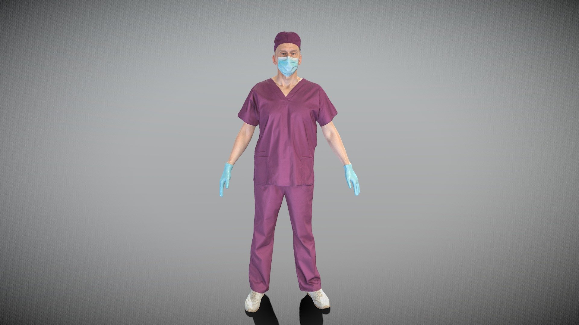 Male medical doctor in A-pose 416 - Buy Royalty Free 3D model by ...