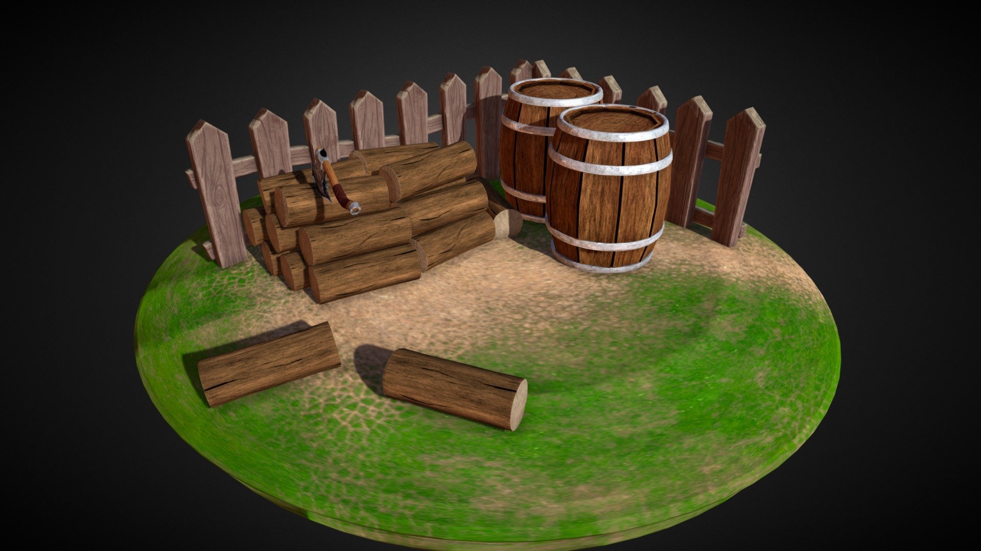 Wood And Barells - 3D model by MarcelStrbak [8d7d232] - Sketchfab