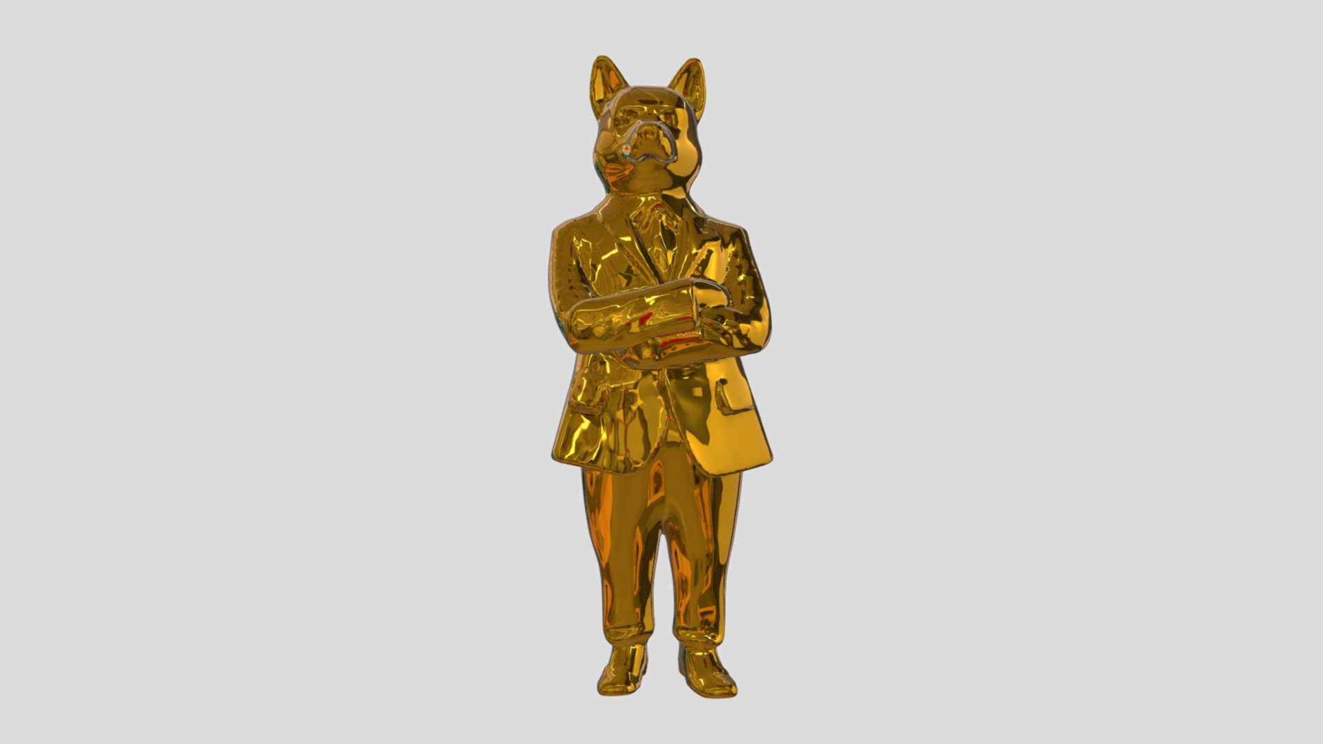 Gold Doge Statue - Doge Jones Industrial - Download Free 3D model by ...