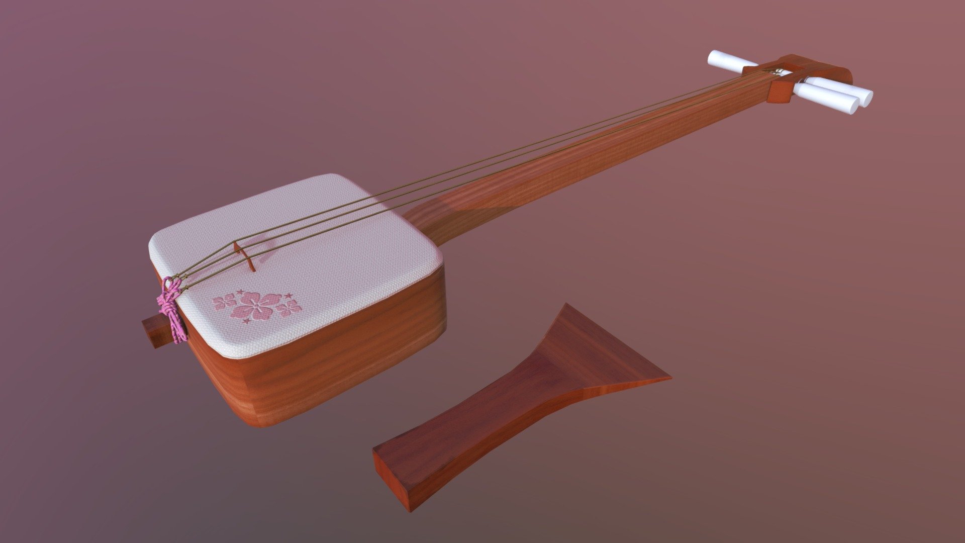 Shamisen - 3D model by LisbetBrioso [8d7edc4] - Sketchfab