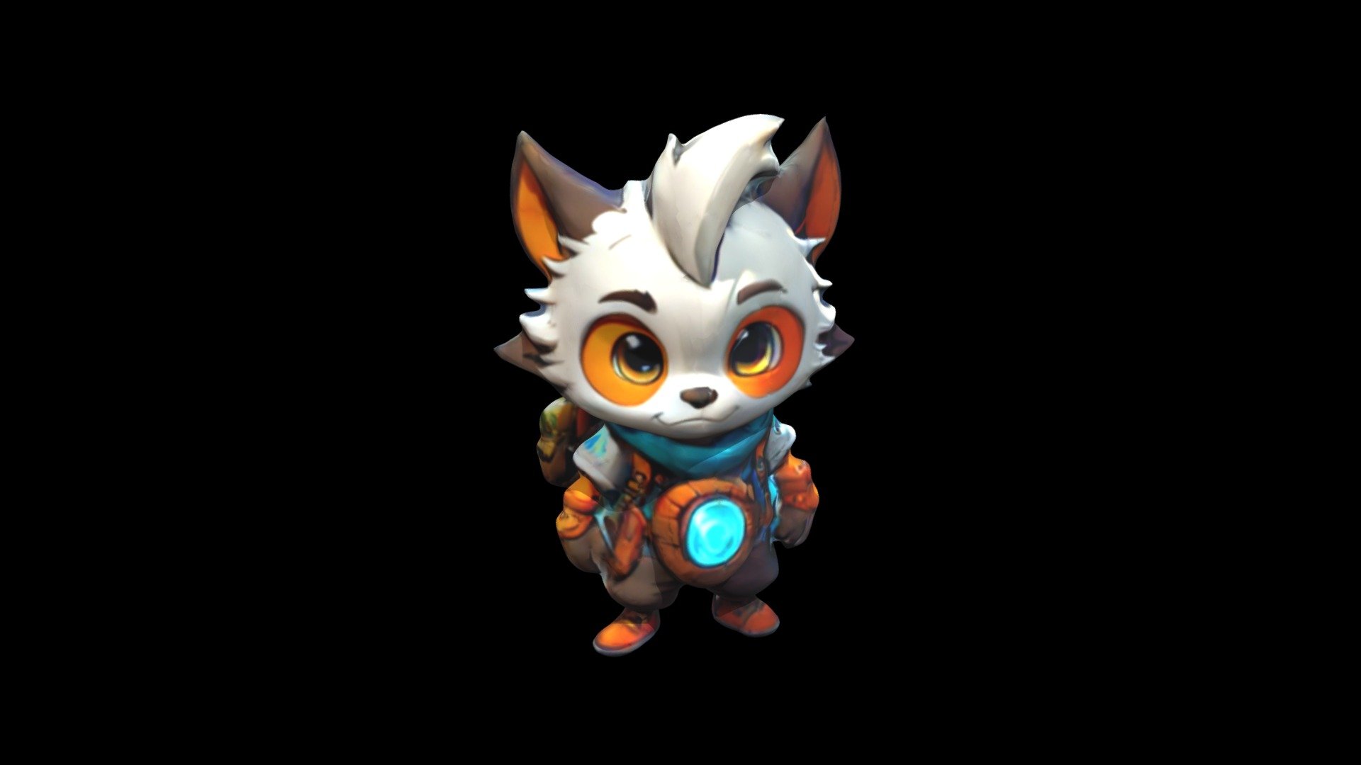 a cartoon drawing of a fox with a backpack - Download Free 3D model by ...