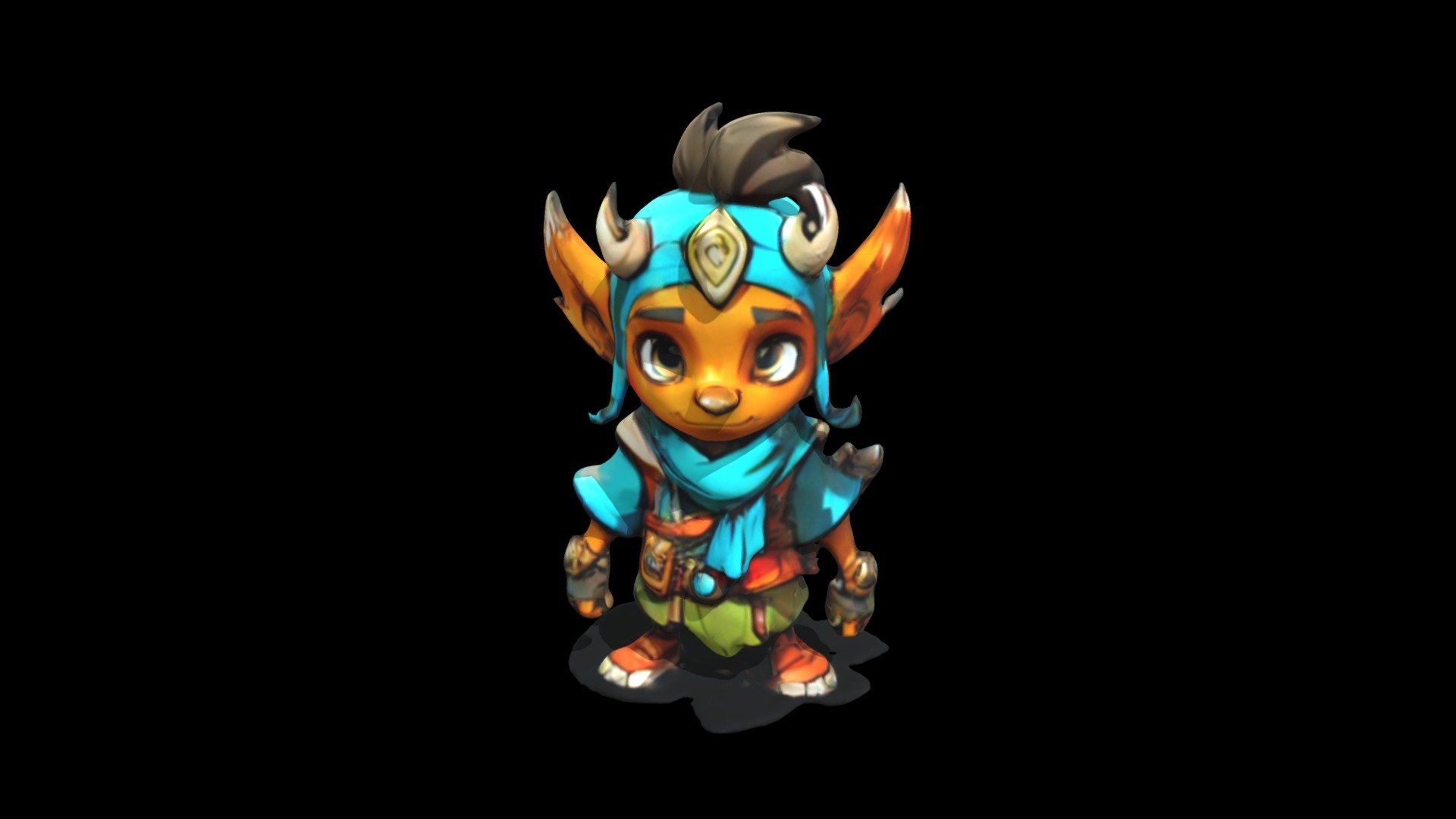 Cartoon image of a young, smiling elf boy with b - Download Free 3D ...