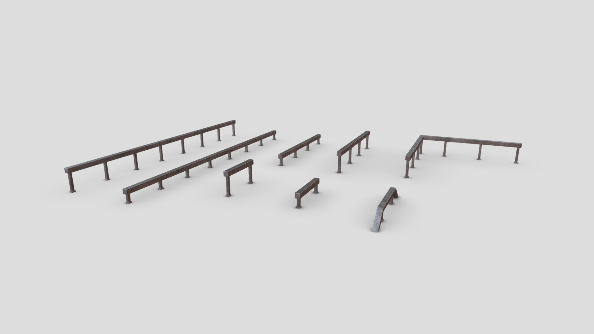 Skatepark Collection - Grind Rails - Buy Royalty Free 3D model by ...