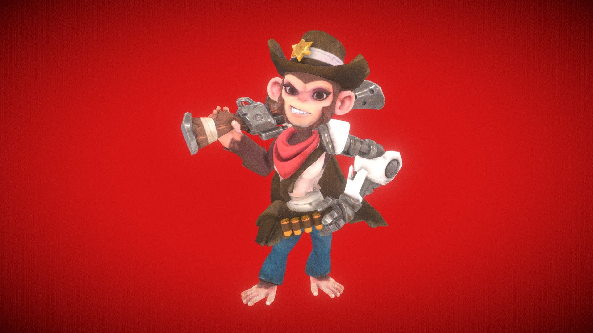 Cowboy Monkey - Buy Royalty Free 3D model by Luna Studio (@StudioLuna ...