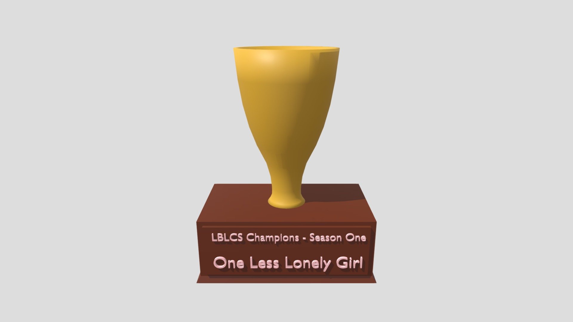 LBLCS Season One Trophy - 3D model by lblcs [8d8a0a5] - Sketchfab