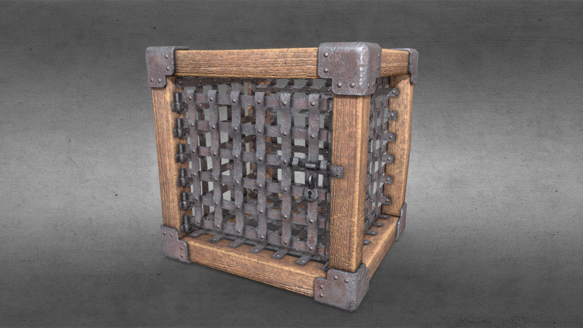 Large Iron Cage With Lock - Buy Royalty Free 3D model by Sunbox Games ...