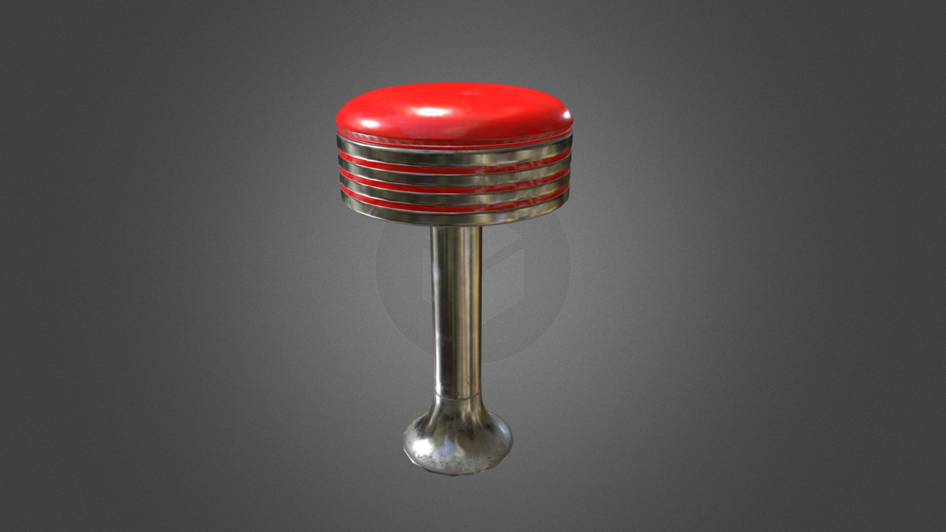 Vintage Diner Stool - 3D model by daaneimers [8da9818] - Sketchfab