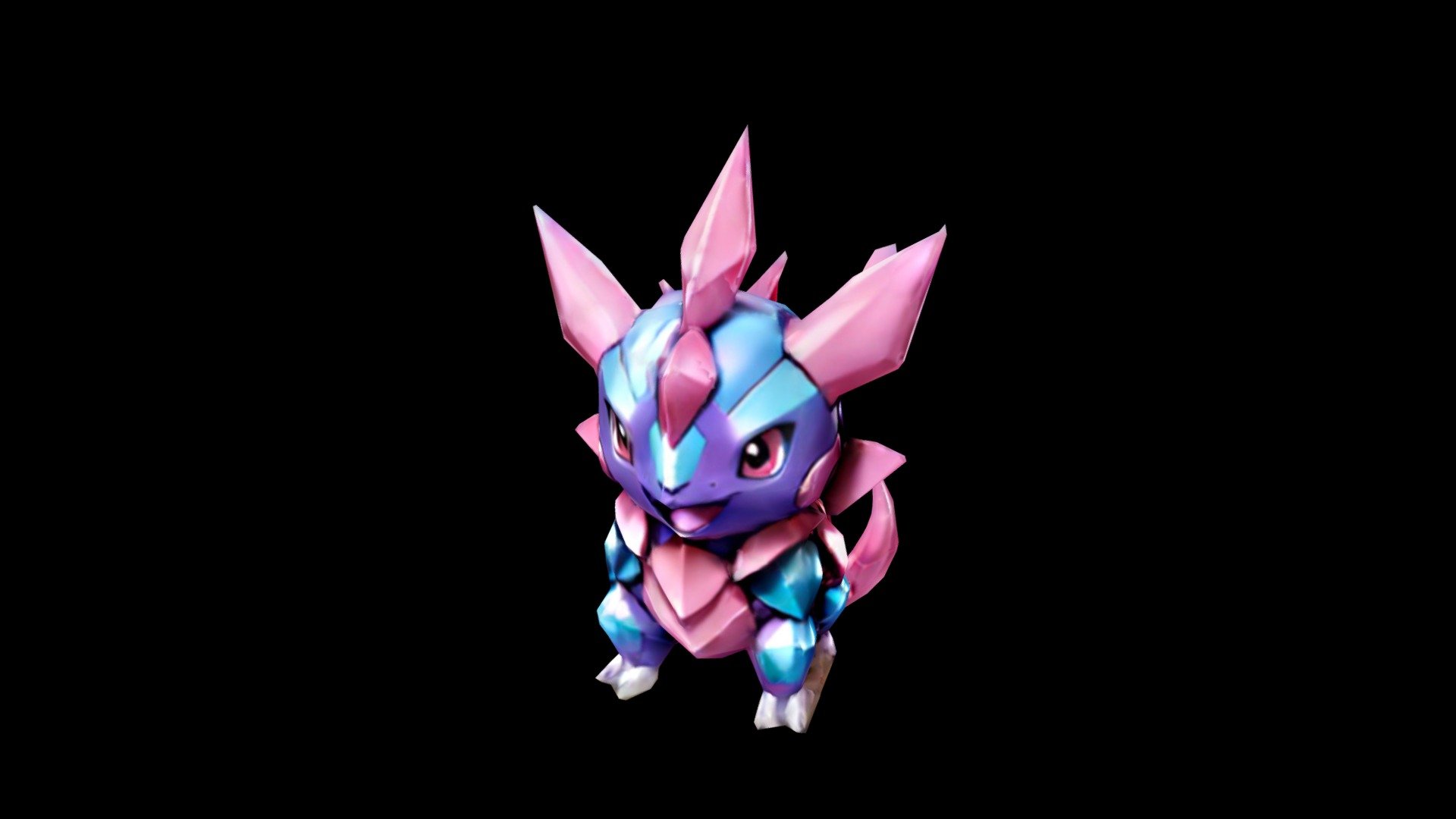 The cute and fierce pink and purple dragon-like - Download Free 3D ...
