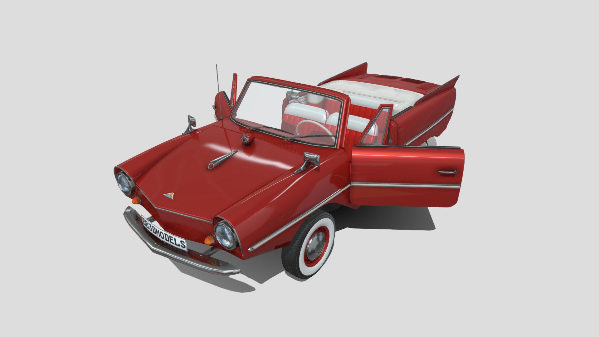 Amphicar 770 Red w Interior - Buy Royalty Free 3D model by dragosburian ...