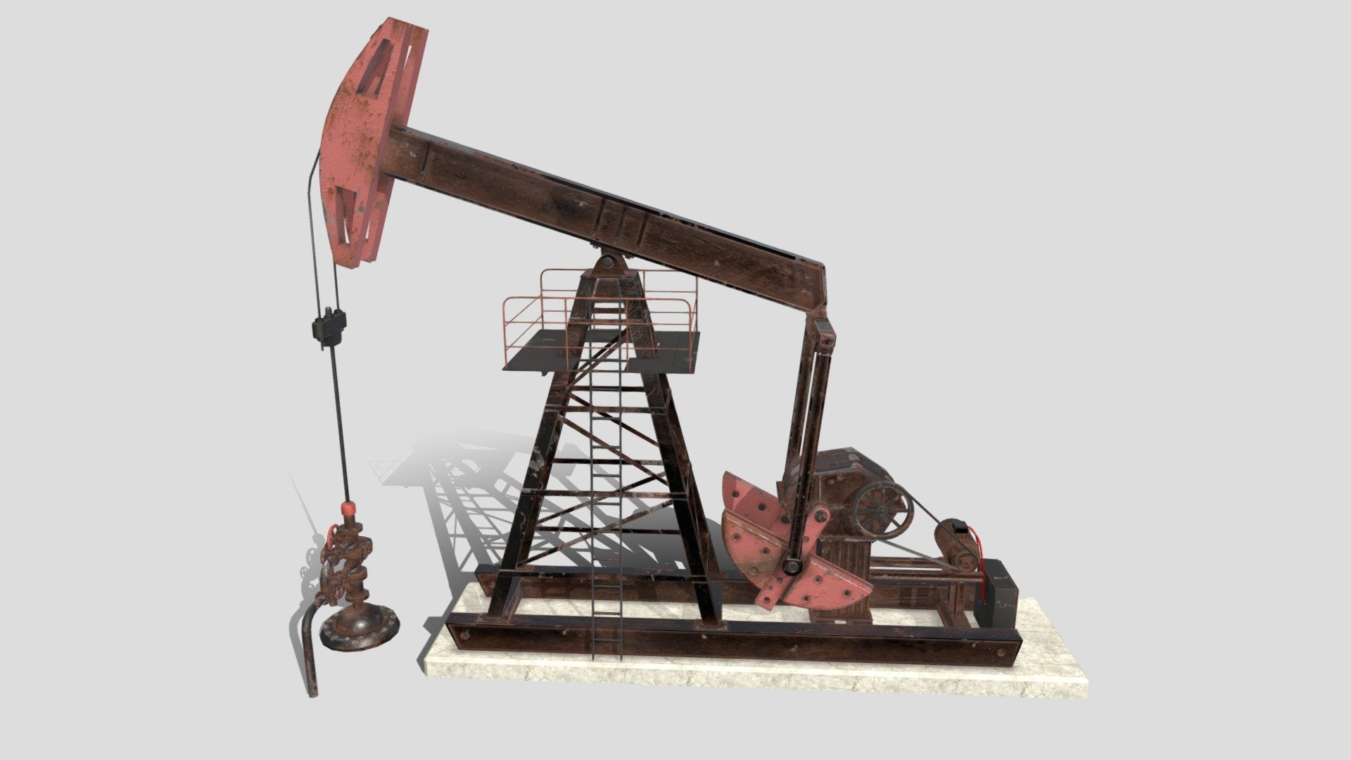 Oil Pumpjack Animated Weathered 2 - Buy Royalty Free 3D model by ...