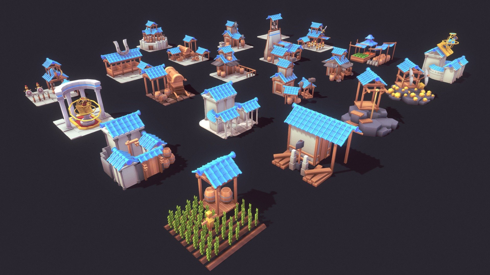 RTS Building Set 01 - Buy Royalty Free 3D model by LowPolyBoy [8db3cc7 ...