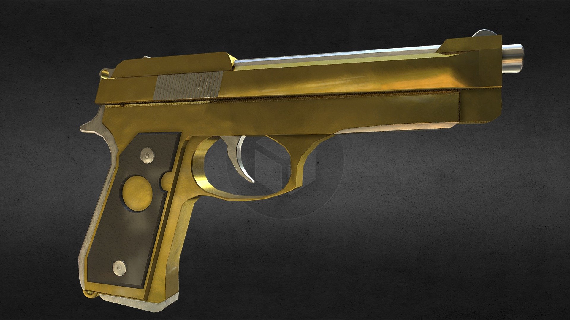 Golden Gun - 3D model by r4bbitking [8db73d4] - Sketchfab