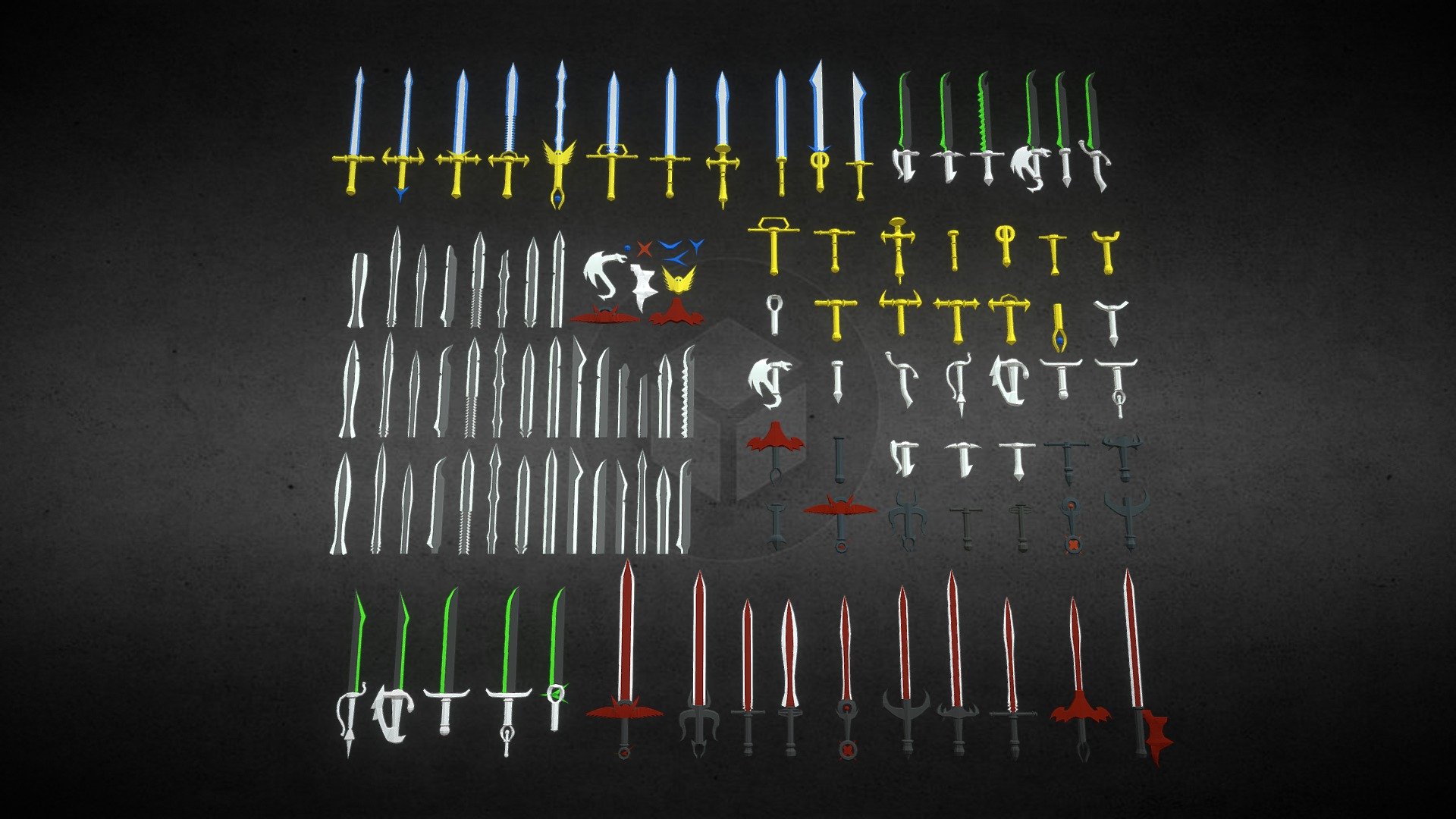 Low Poly Swords - Modular Pack - Buy Royalty Free 3D model by Jeison ...