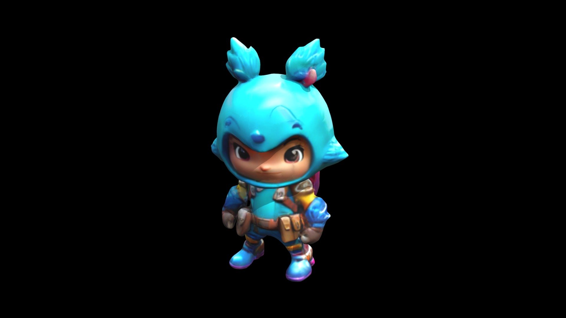 Skylar the Fox in animated cartoon style dress, - Download Free 3D ...