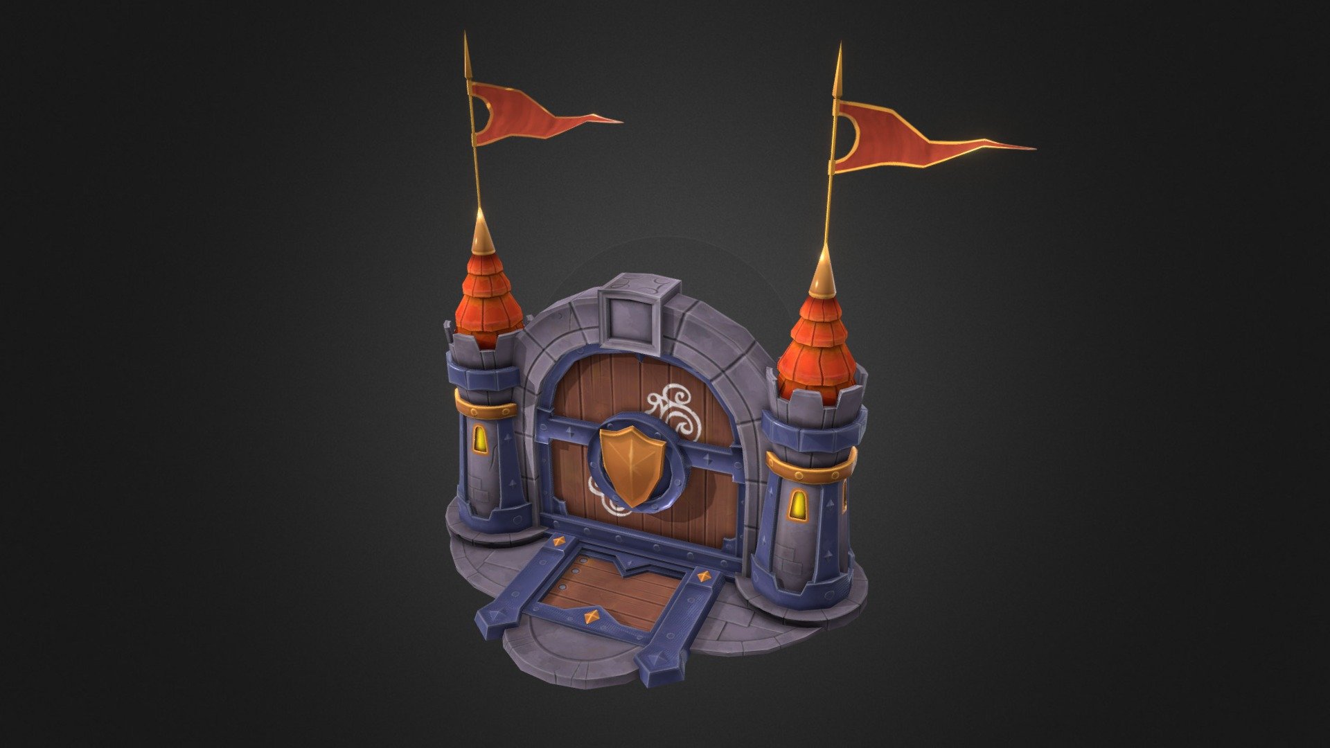 Stylized Hand Painted Castle Gate - Download Free 3D model by Archrend ...