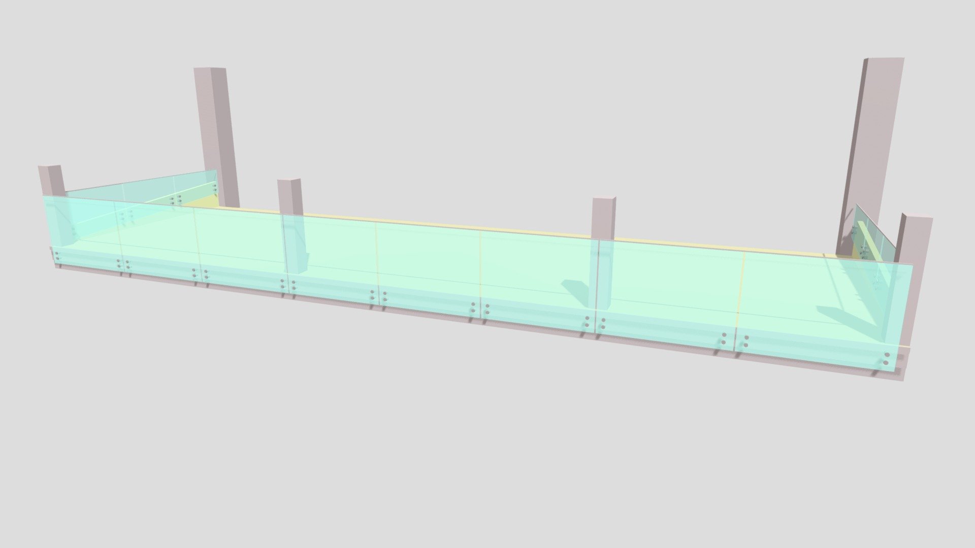 Ext_Standoff Glass Rail MODEL 2 - Re-Stair - 3D model by JD Stairs ...