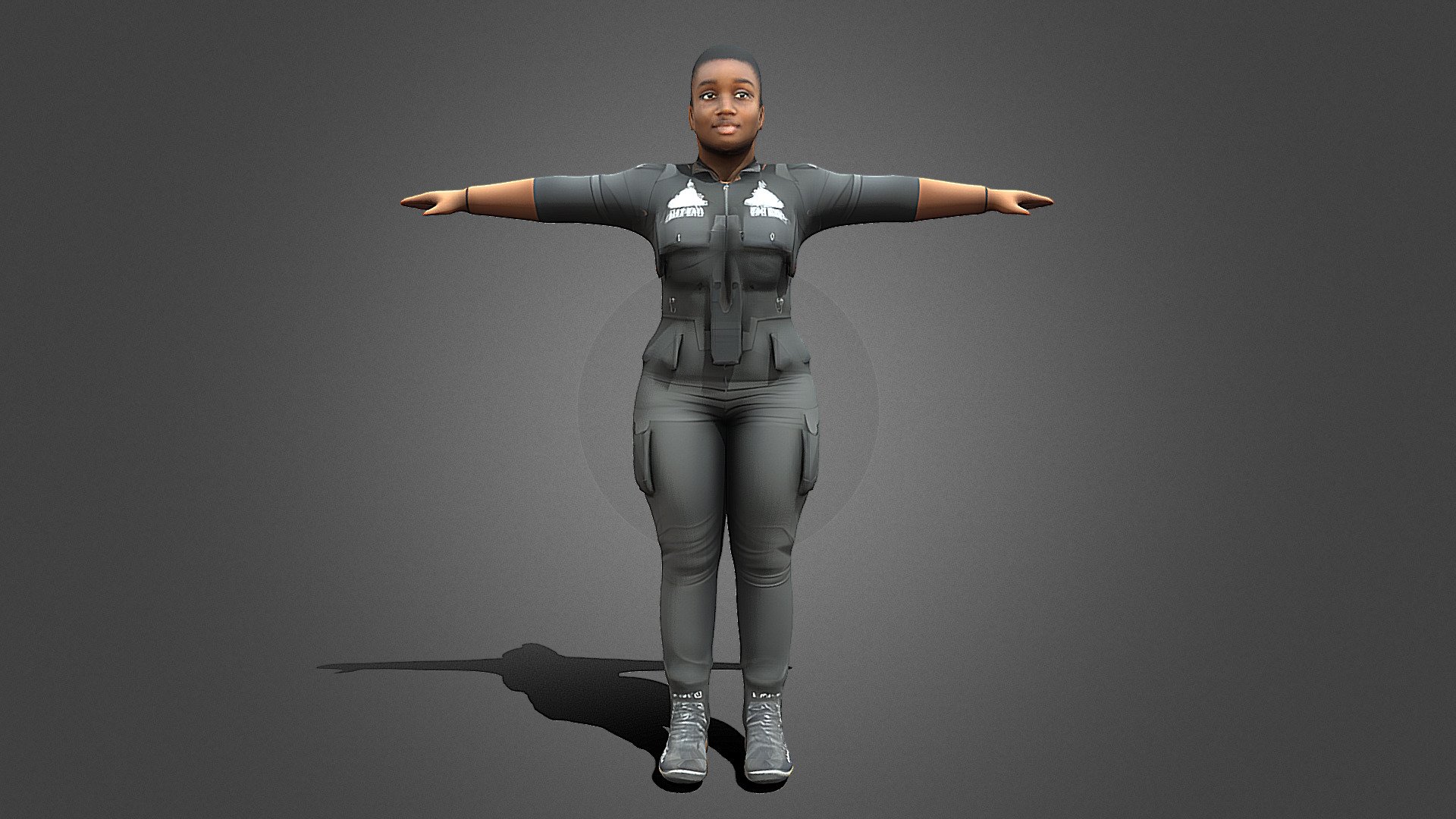 Black Police Officer Woman - 3D model by L4D135 [8de49fa] - Sketchfab