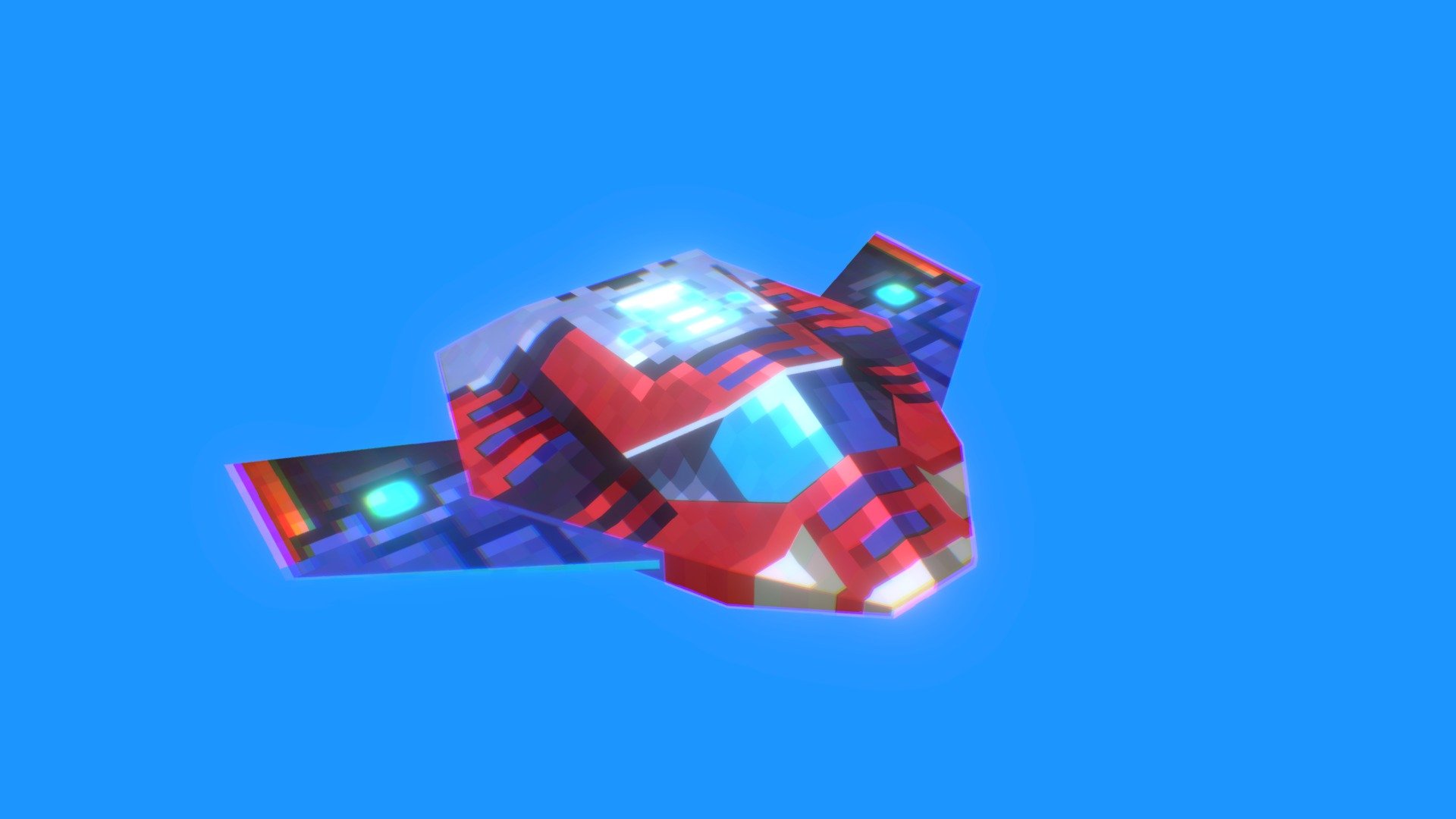 Pixel Space Ship - 3D model by Bucky (@Buckybitboy) [8de71f1] - Sketchfab