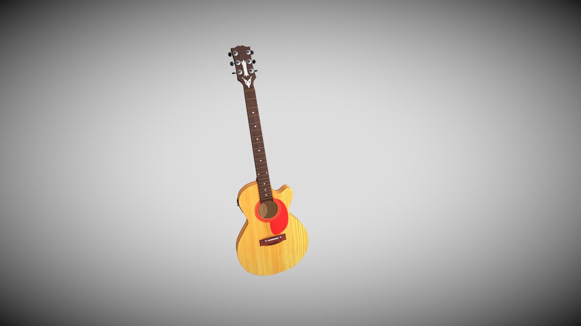 Acoustic Guitar - 3D model by Radhe [8de7ddc] - Sketchfab
