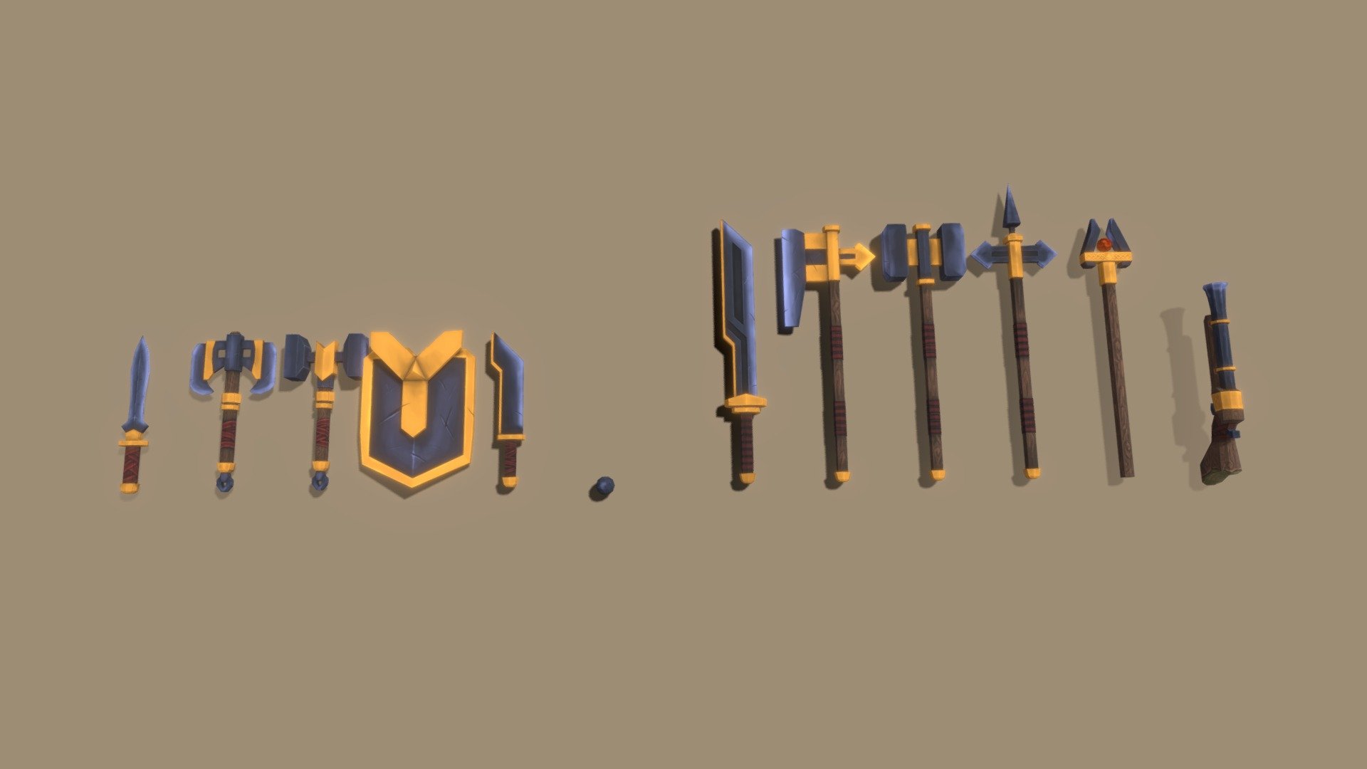 Dwarven Weapons - 3D model by penqin (@pinqin) [8deb7ae] - Sketchfab