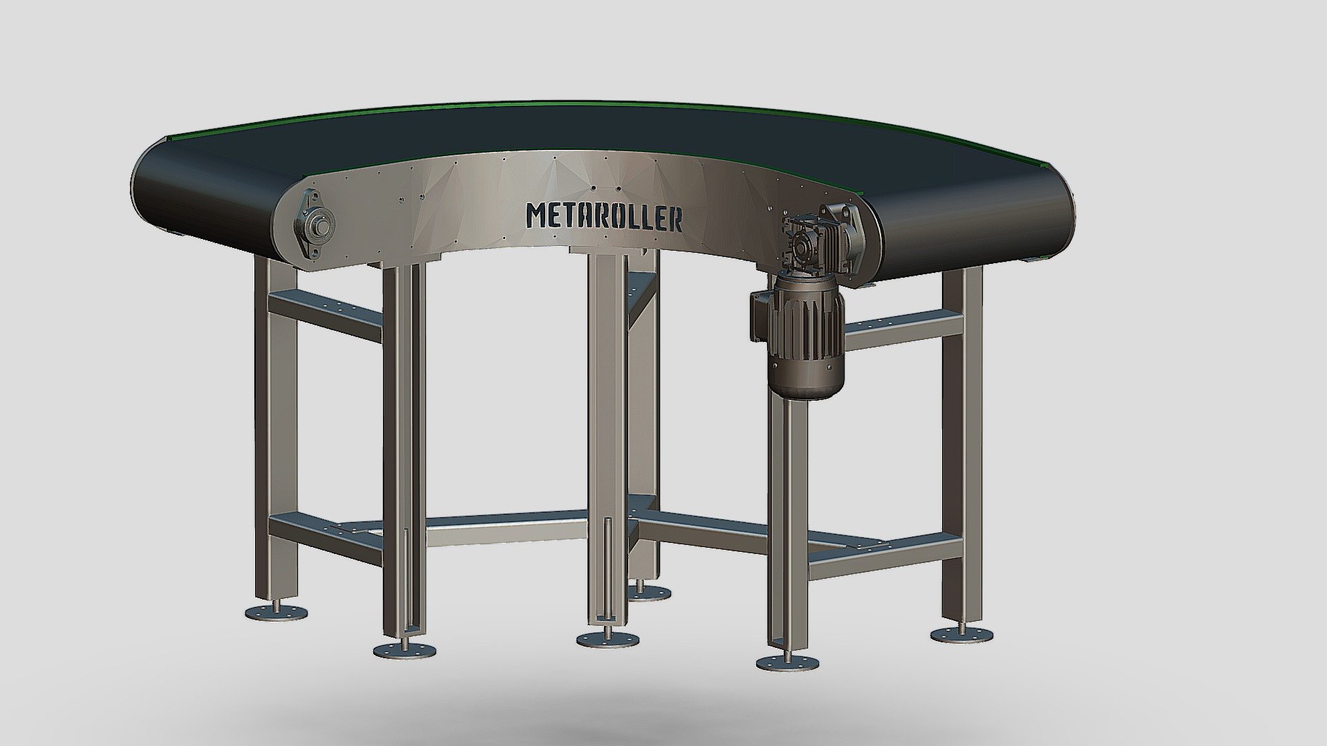 Curved Modular Belt Conveyor - 3D model by Metaroller Conveyor Systems ...