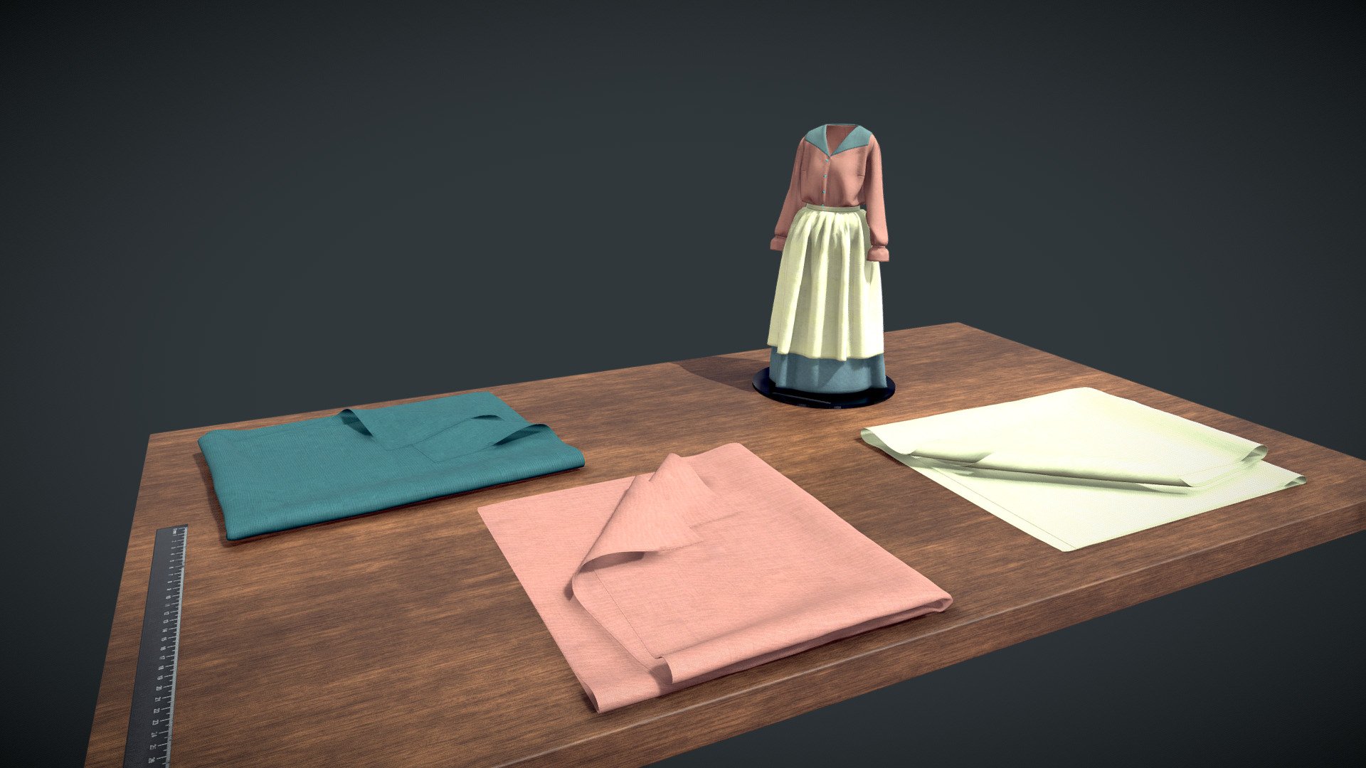 Textiles: Woman's costume #1 - Download Free 3D model by Aleksei ...