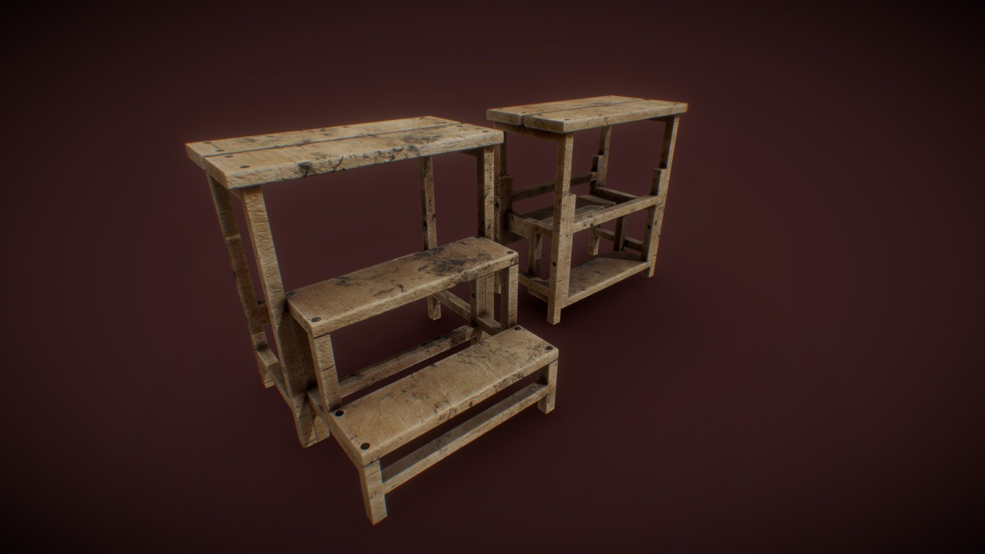 SCALETTO TRE GRADINI - THREE STEPS LADDER - Download Free 3D model by ...