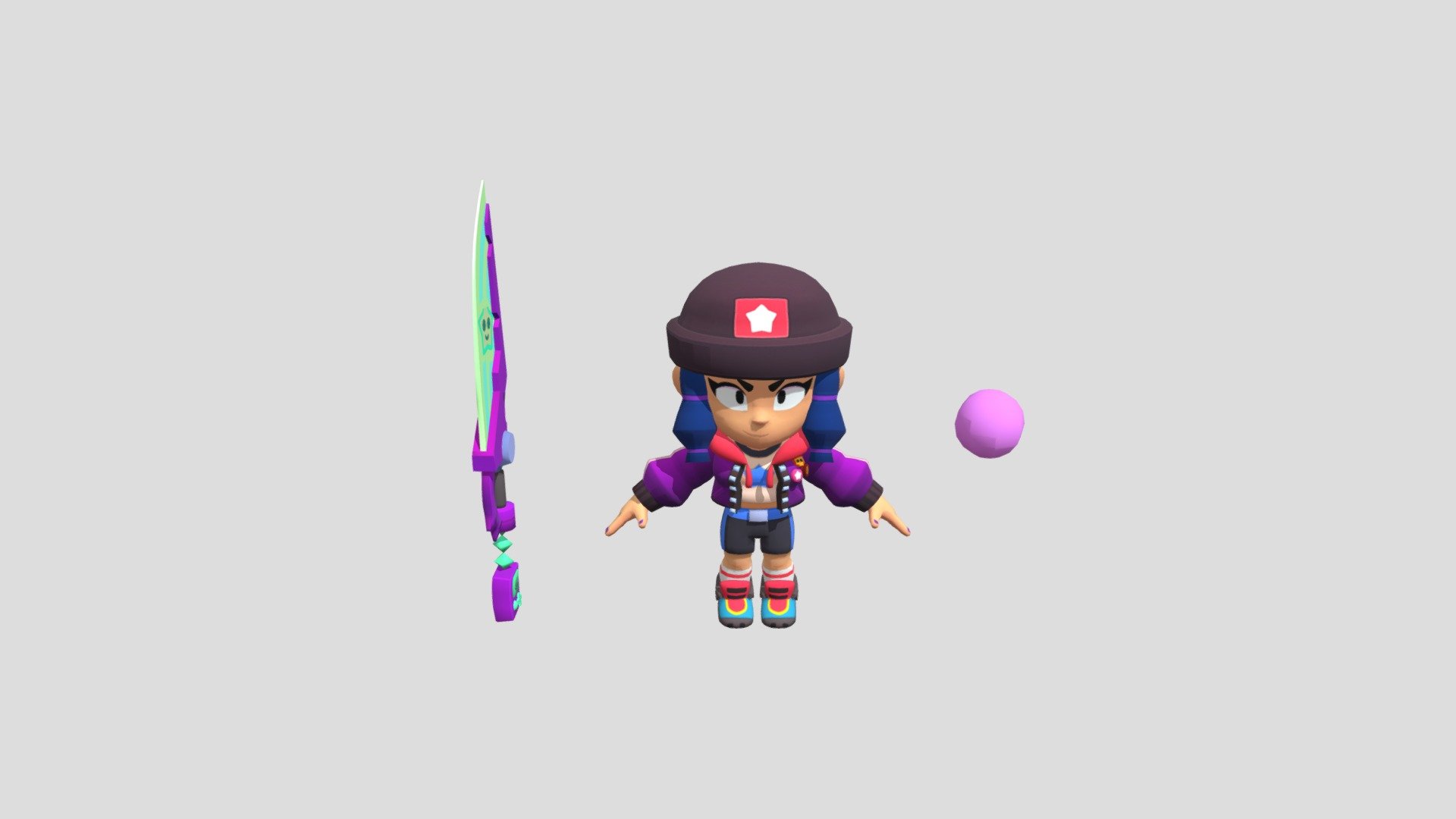 Heroine_bibi_t-pose_brawl_stars (1) - 3D model by Heitor777 [8dfcaa8 ...