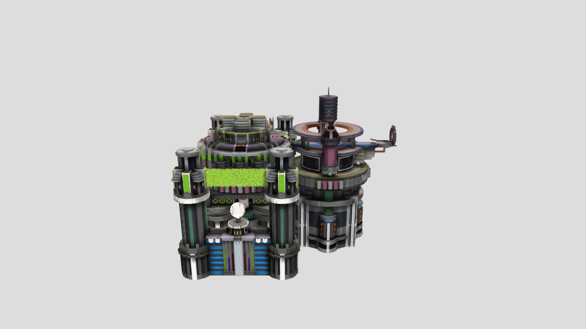 Futuristic Hub - 3D model by Waffle (@aliendext3r) [8e093aa] - Sketchfab