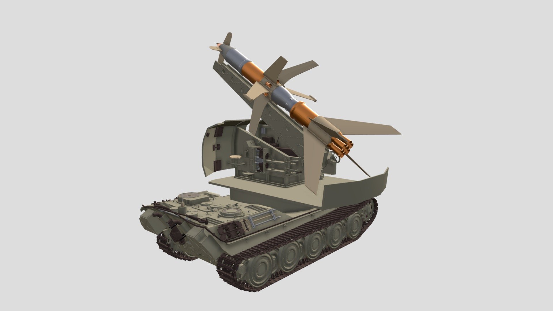 Flakpanther w/8.8cm Flakrakete Rheintochter I - 3D model by Basic Hsu ...