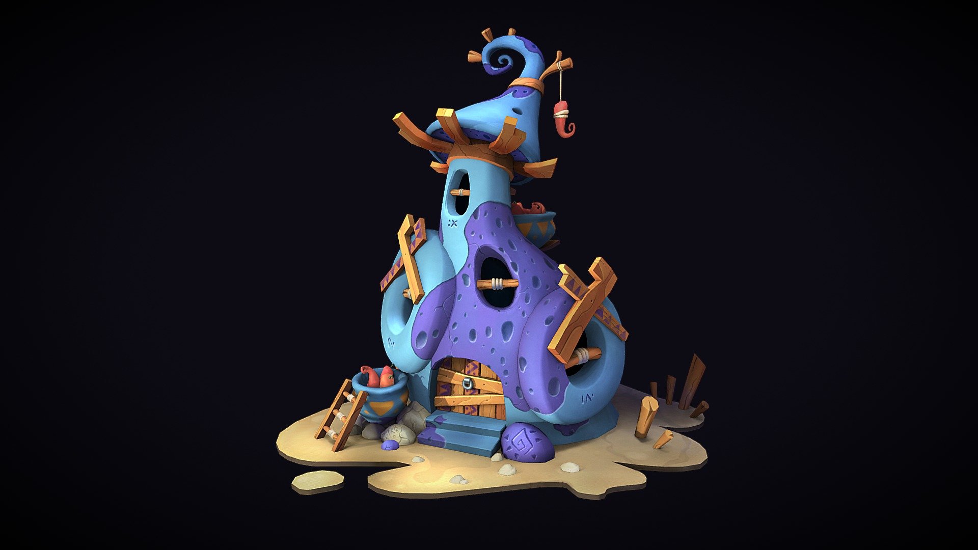 Blue magic house - 3D model by kevevi [8e2d9d1] - Sketchfab