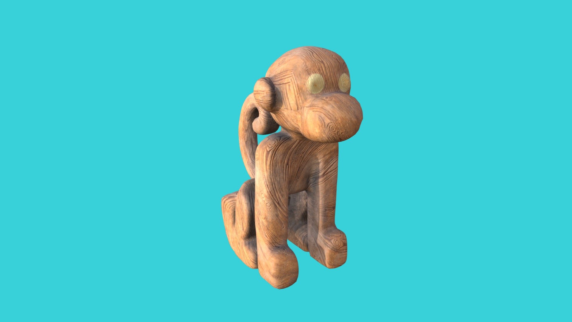 decoration wooden monkey - Download Free 3D model by vicente betoret ...