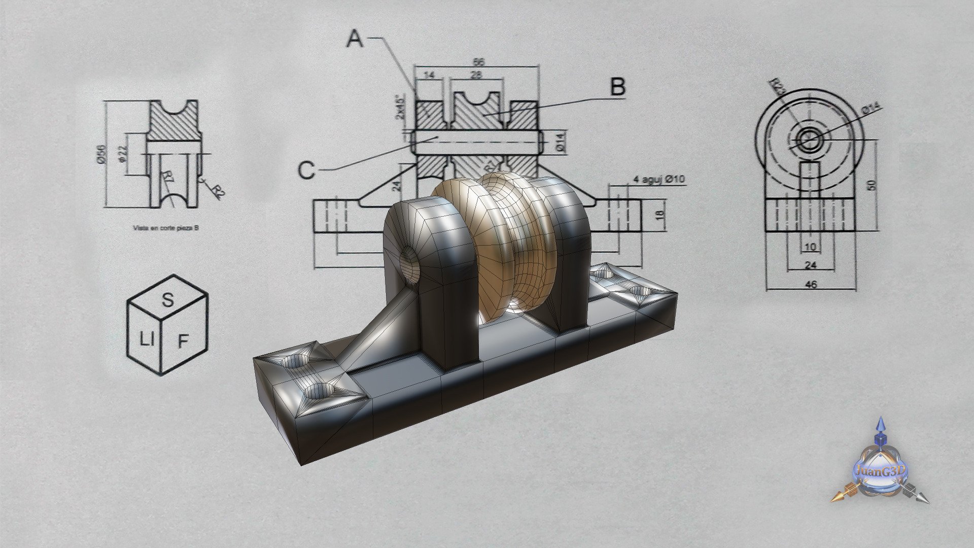 Mechanical Piece - Download Free 3D model by JuanG3D [8e34a0d] - Sketchfab