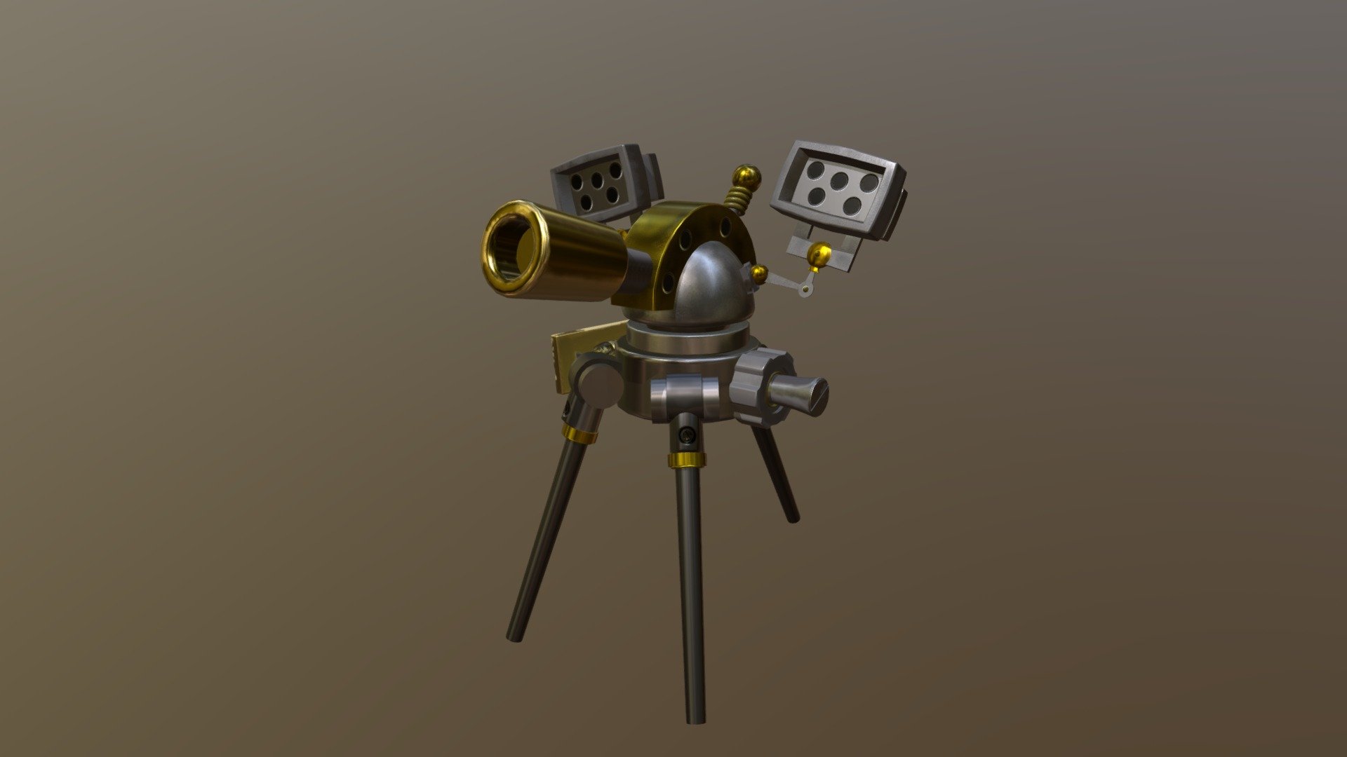 Brass Turret - 3D model by Prazaath [8e48c63] - Sketchfab
