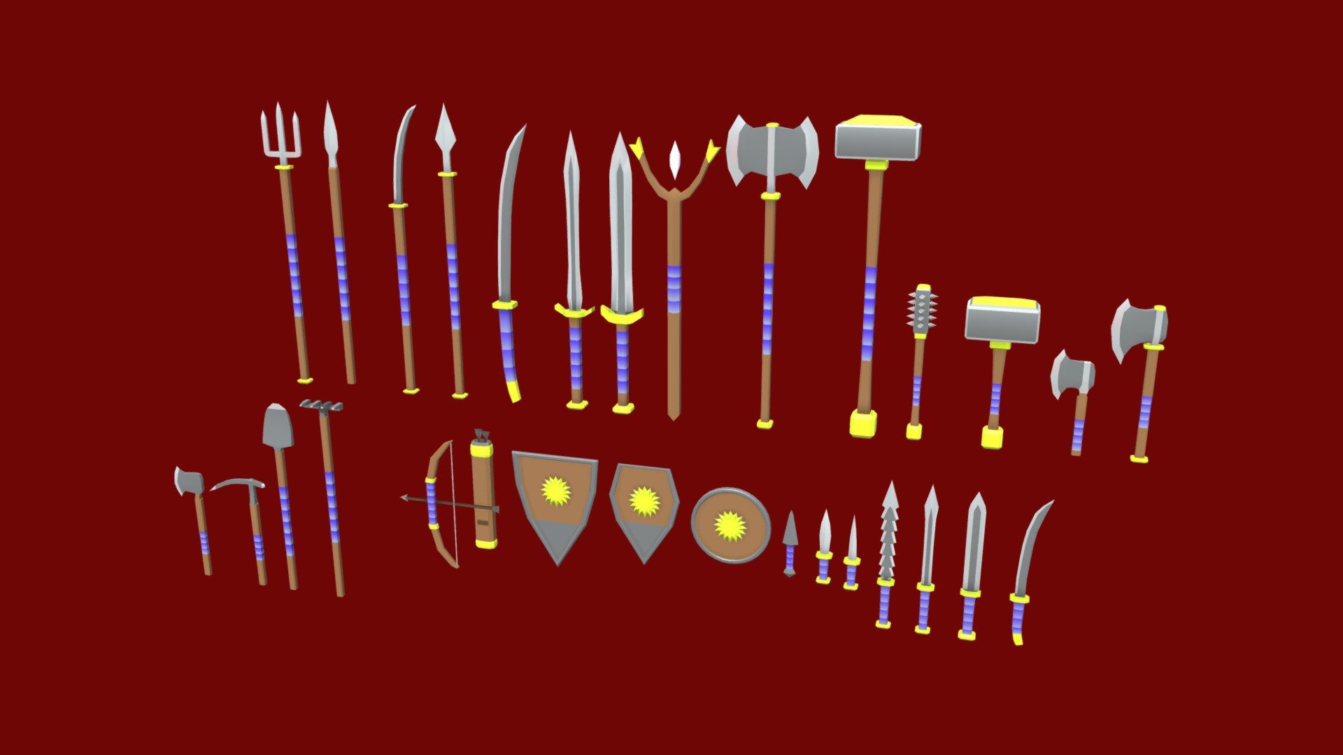 Weapon Set + tools - Download Free 3D model by lama97463 [8e58883 ...