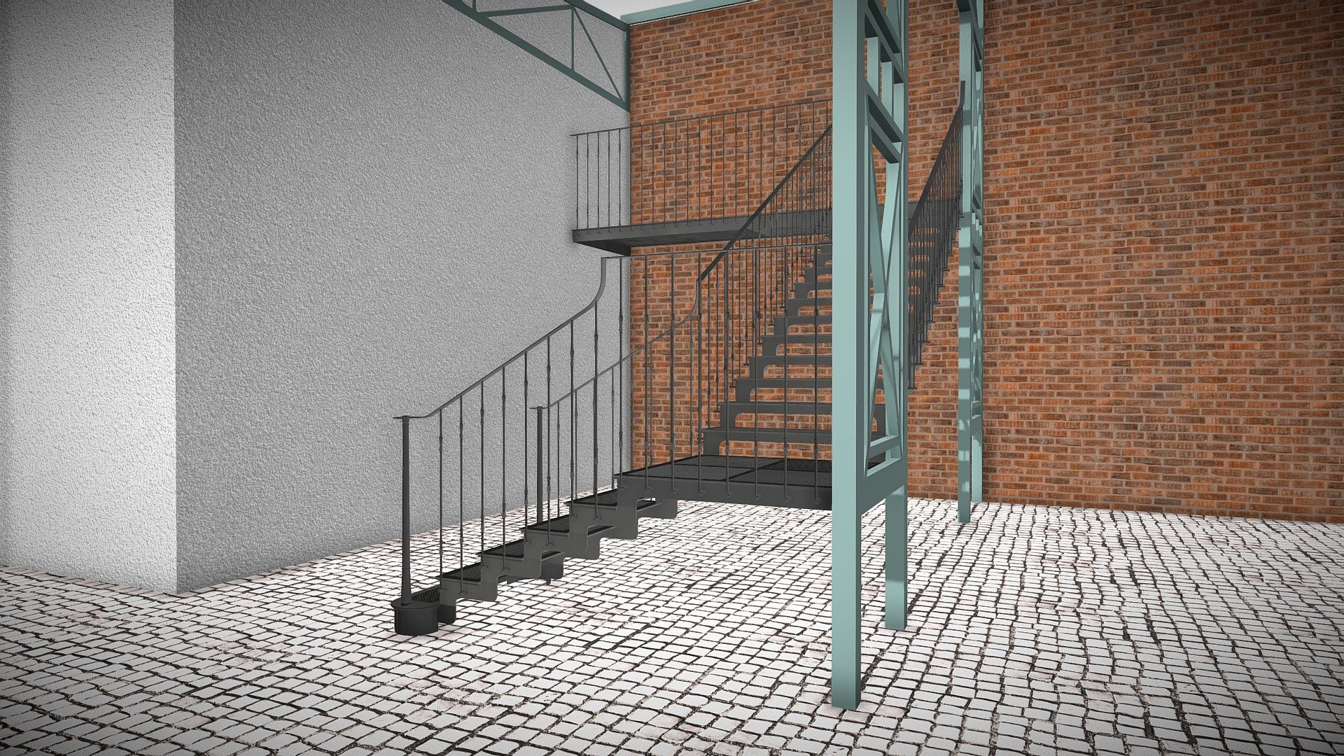 Metal Stairs 01 - 3D model by AVillage [8e5ff7e] - Sketchfab