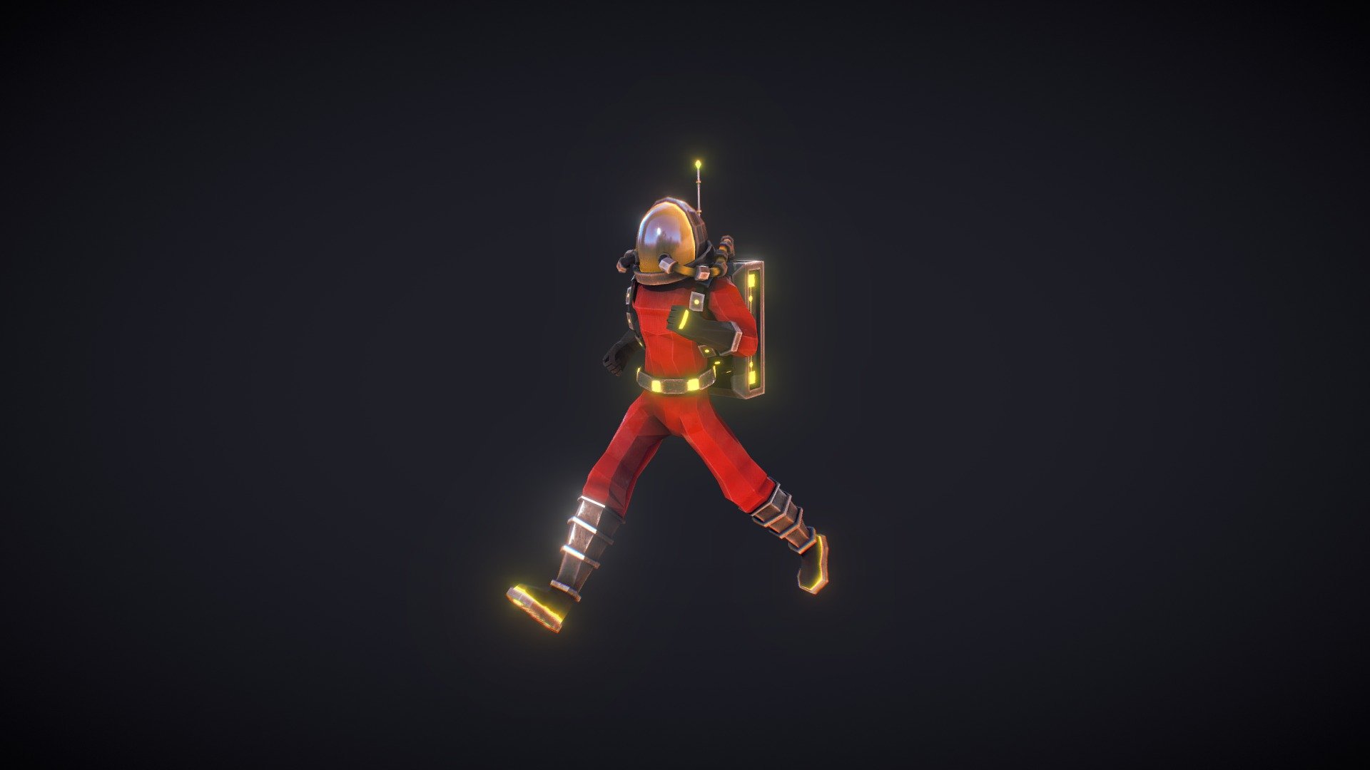 Polygonal Simple Astronaut - Run animation - Buy Royalty Free 3D model ...