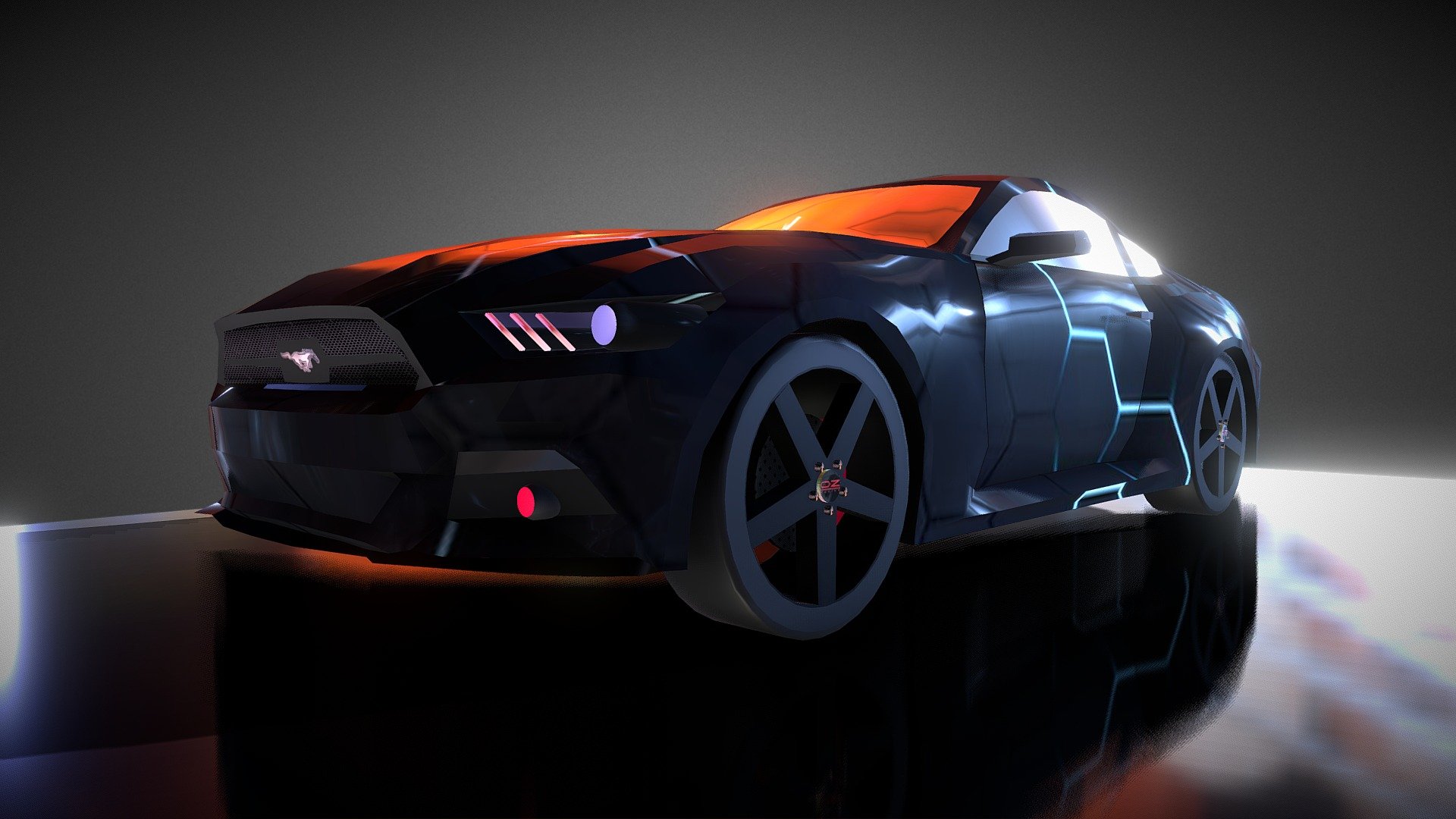 Cyber Ford Mustang - 3D model by Low Poly Models (@LowPolyModelsWorld ...