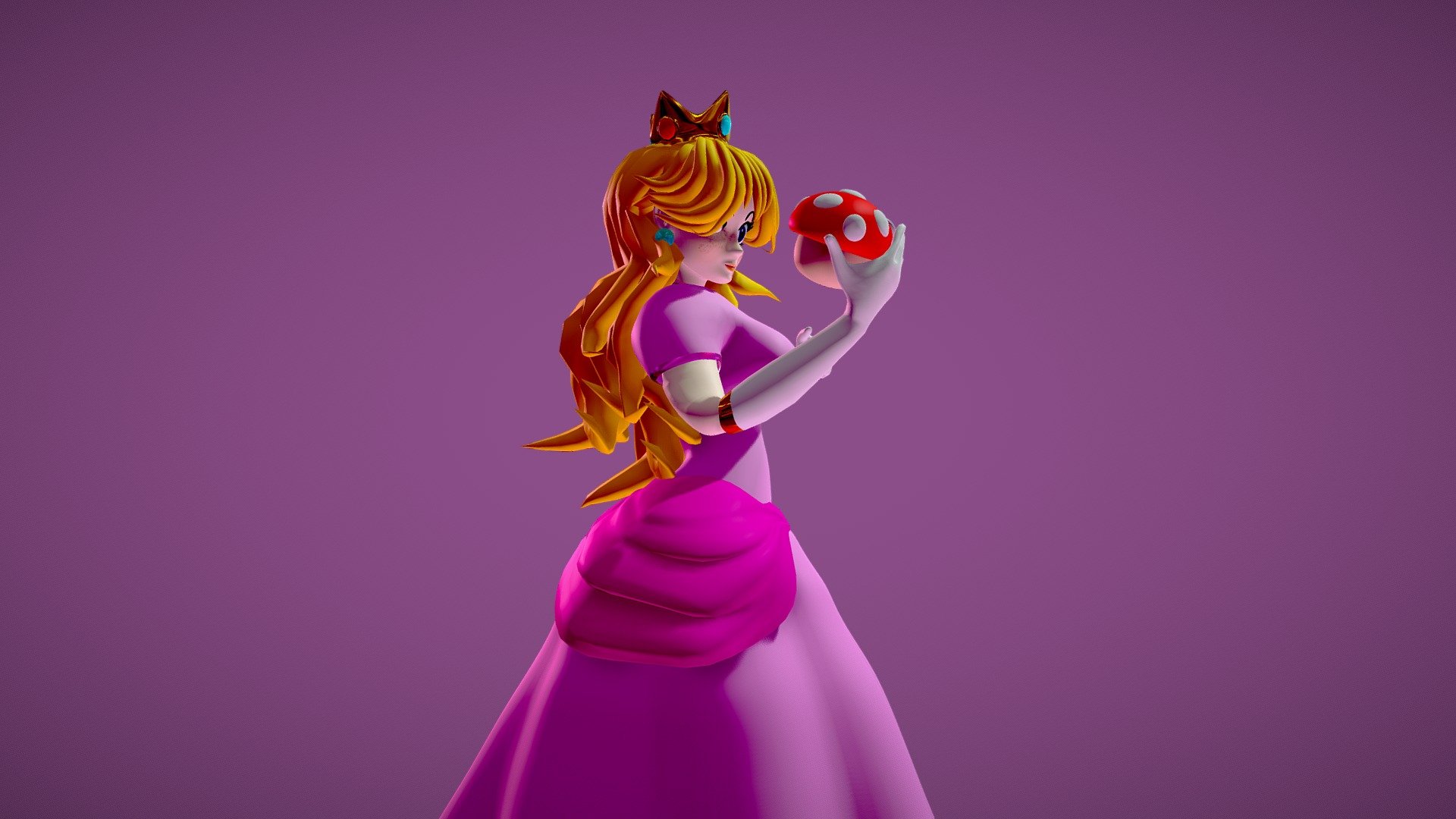 🍑 Peach 🍑 (Mario bross) - 3D model by CamilaCampo [8e7e1f5] - Sketchfab