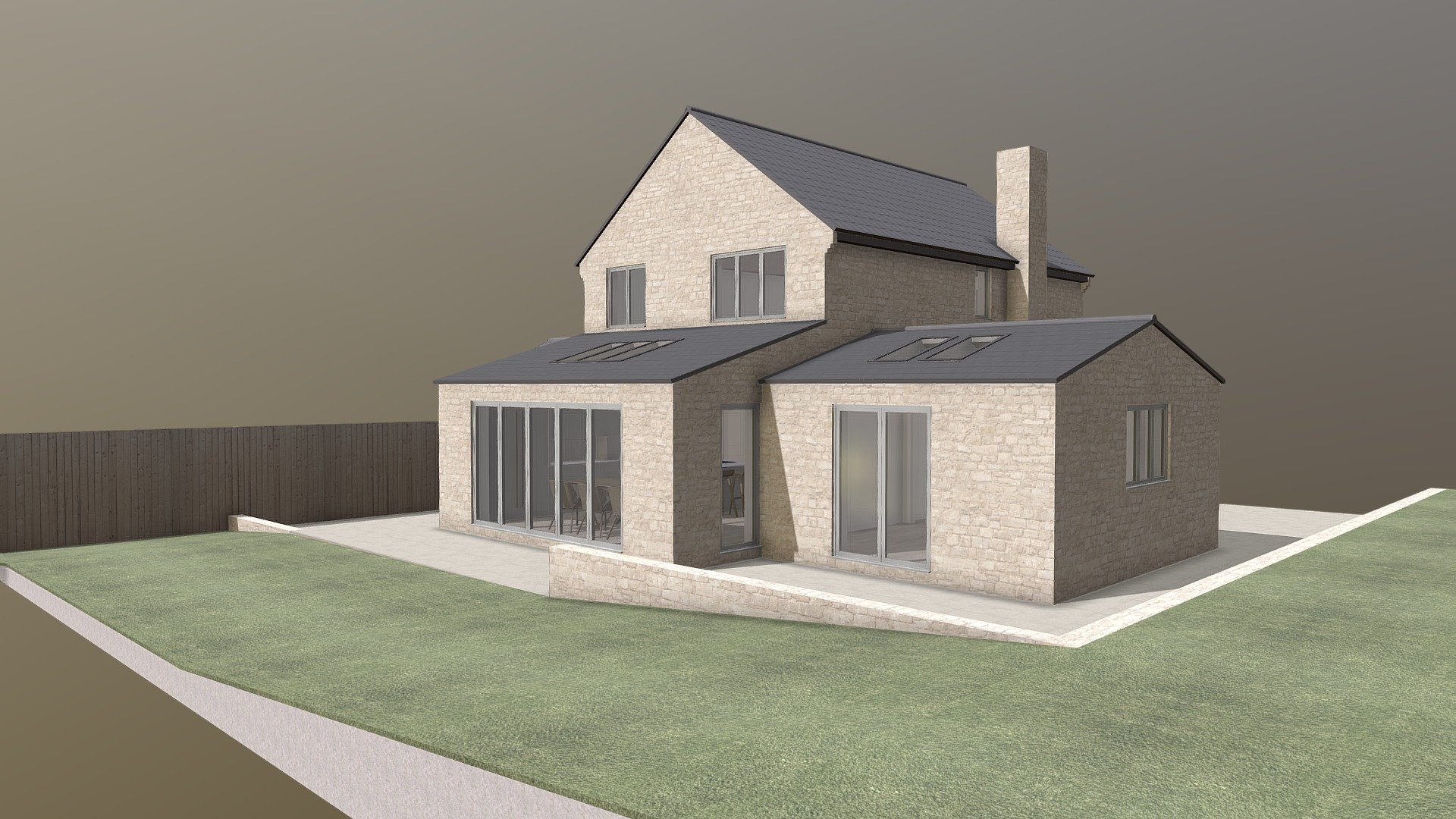 Single-storey rear & side extension - 3D model by Somerset ...