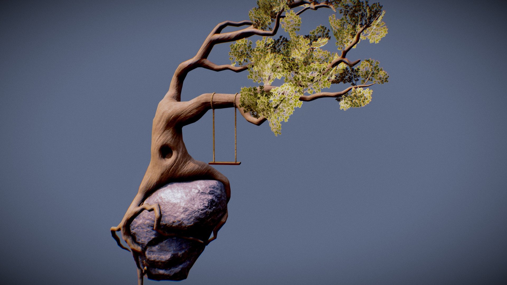 Cloud Rock and Tree - Game Res - 3D model by Travis Baccene (@baccene ...
