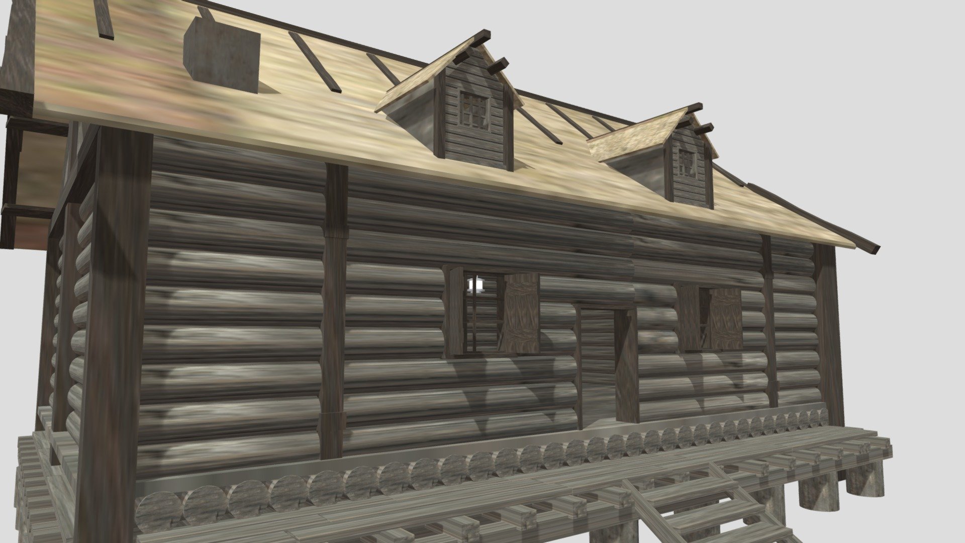 log cabin - Download Free 3D model by youalkareem [8e83770] - Sketchfab